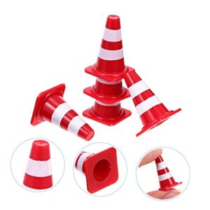 jojofuny 30pcs Traffic Teaching Simulation Football Learning Blocks Toys Landscape Cake Kids Tiny Small Children Street Ornaments Favors Engineering Table Diy Orange Exquisite Prop Sign