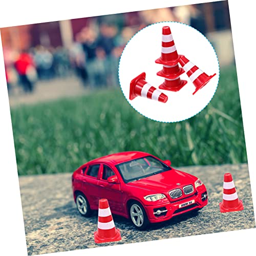 jojofuny 30pcs Traffic Teaching Simulation Football Learning Blocks Toys Landscape Cake Kids Tiny Small Children Street Ornaments Favors Engineering Table Diy Orange Exquisite Prop Sign