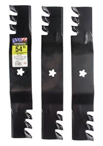 maxpower 561738xb 3 blade commercial mulching set for 54″ cut craftsman, husqvarna, poulan s 532187255, 187254, 187255, 187256, replaces oem no. 32187255, 532187256, black