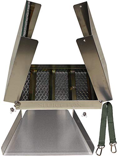 Sluice Box for Gold Mining; 50 inch Gold Prospecting Sluice; Folding Aluminum Sluice Box with Miners Moss; Large Gold Box for Gold Mining and Gold panning kit