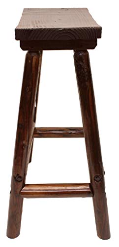 Char Log Saddle Stool, 28-Inch