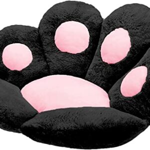 Cushion,Cat Paw Cushion Cute Chair Seat Cushion Lazy Sofa Cushion Outdoor Decoration Warm Floor Cushion Skin Friendly Warm Mat (60x60cm, Black)