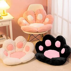 Cushion,Cat Paw Cushion Cute Chair Seat Cushion Lazy Sofa Cushion Outdoor Decoration Warm Floor Cushion Skin Friendly Warm Mat (60x60cm, Black)