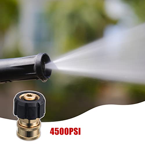 FIXFANS Pressure Washer Quick Connect Adapter, 3/8 Inch Socket to M22 14mm Metric Fitting for Pressure Washer Gun and Hose, 5000PSI