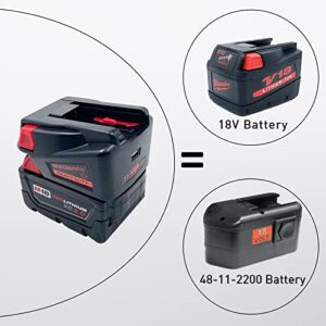 Alian Adapter Converter for Milwaukee M18 18V Li-ion Battery to for Milwaukee V18 48-11-1830 Battery;48-11-2200 48-11-2230 18V NI-CD Tool Battery Adapter