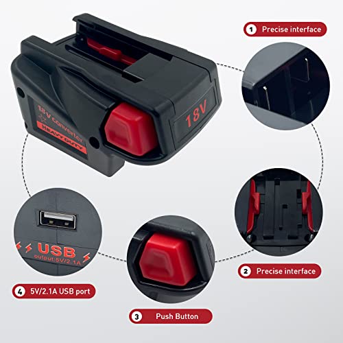 Alian Adapter Converter for Milwaukee M18 18V Li-ion Battery to for Milwaukee V18 48-11-1830 Battery;48-11-2200 48-11-2230 18V NI-CD Tool Battery Adapter