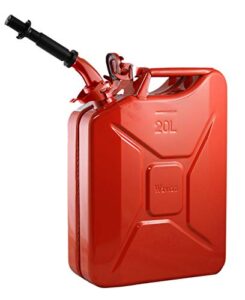 wavian usa jc0020rvs red authentic nato jerry fuel can and spout system (20 liter)