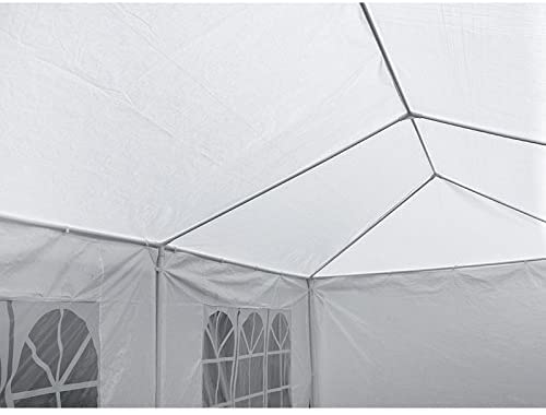 Heavy Duty Canopy Event Tent-10'x30' Outdoor White Gazebo Party Wedding Tent, Sturdy Steel Frame Shelter w/5 Removable Sidewalls Waterproof Sun Snow R