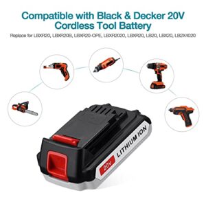 ORHFS Upgraded 2Packs 3600mAh 20 Volt MAX Lithium Ion Battery LBX20 Replace for Black+Decker 20V Max Lithium Battery LBXR20 LB20 LBX20 Black Decker 20v Battery