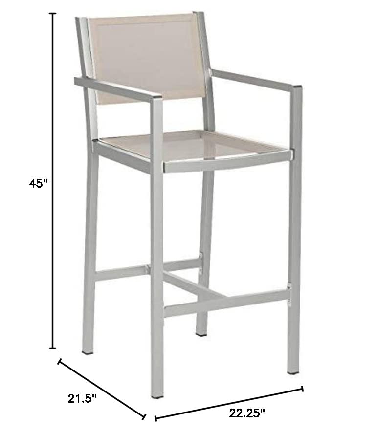 Christopher Knight Home Tammy Coral Outdoor Grey Mesh 29.50 Inch Barstools with Silver Rust-Proof Aluminum Frame (Set of 2),