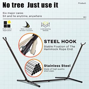 MGHH Hammock Stand Only, Heavy Duty Stand for Hammock 450LBS Capacity, Portable Hammock Holder for Outdoor, Patio or Indoor with Portable Carrying Case (Alloy Steel, Stand ONLY)