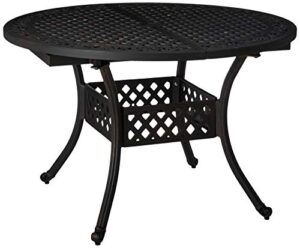 christopher knight home stock island outdoor expandable aluminum dining table, black sand finish