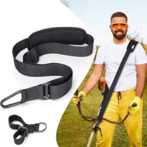 eloptop trimmer strap for weed eater shoulder strap harness [upgraded metal-clip], compatible with ego string trimmer, leaf blower