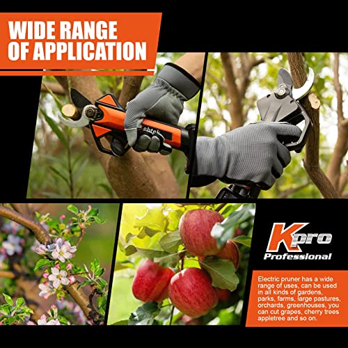 Kebtek Electric Pruning Shears Professional Cordless Pruning Shears for Gardening Battery Operated Pruning Shears with 2 PCS Rechargeable Battery 5000 Cut Single Charge 30mm (1.2") Cutting Diameter