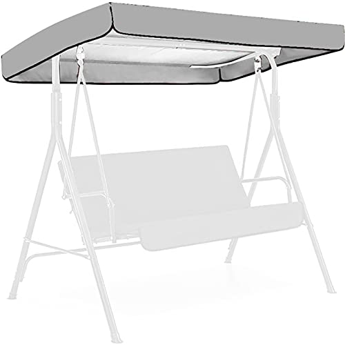 Lucitingfinil Patio Canopy Swing Cover Outdoor Swing Canopy Replacement Waterproof UV Resistant Durable Removable Swing Canopy Cover 75x47inch (Silver)