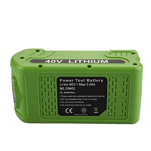 Powilling 40V 3.0Ah Replacement Lithium Battery for GreenWorks 29462 Battery GreenWorks 40V G-MAX Power Tools 29252 20202 22262