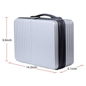 JIESI Portable Cooler Bag, Cooler Box for Beer, Travel Cooler, Insulated Slim Cooler,Slim Iceless Cooler - Silver, Dimensions 14.2in x 9.8in x 4.7in (L x W x H)