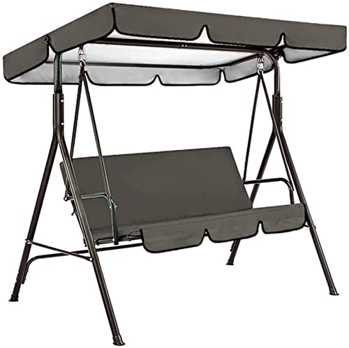 BTURYT Waterproof Patio Swing Canopy Cover Set, Swing Canopy Replacement, Windproof Waterproof Anti-UV Top Cover for Patio Swing 2-3 Seat Chair Sunshade(top Cover + Chair Cover)