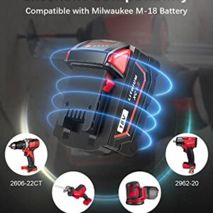 COOMYXIN 2Pack 6000mAh Replacement for Milwaukee M-18 Battery with 6 Protection Function and Sturdy Shell，Compatible with Milwaukee 18V Tools and Charger