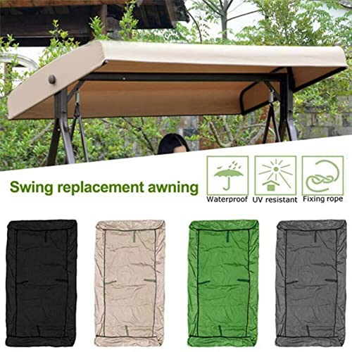 BTURYT Replacement Canopy for Swing Seat 3 Seater Garden Hammock Cover, 210D Oxford Cloth Patio Swing Top Cover with 4 Reinforced Corner Pockets(top Cover only)