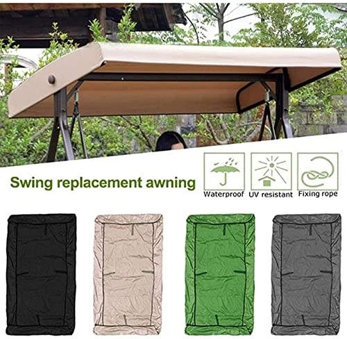 BTURYT 210D Oxford Cloth Patio Swing Top Cover with 4 Reinforced Corner Pockets,Replacement Canopy for Swing Seat 3 Seater Garden Hammock Cover-(top Cover only)