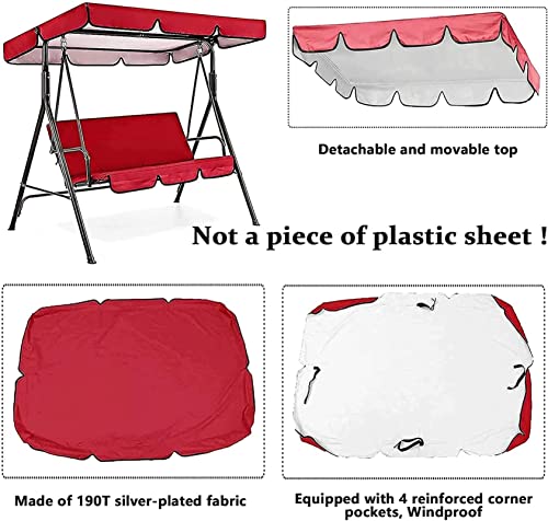 BTURYT Waterproof Garden Seater Sun Shade Porch Hammock Patio Swing Cover,Outdoor Swing Canopy Replacement Cover & Swing Cushion Cover-(top Cover + Chair Cover)