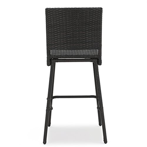 GDF Studio Sandy Point Patio Furniture ~ Wicker Outdoor Bar Stool (Set of 2)