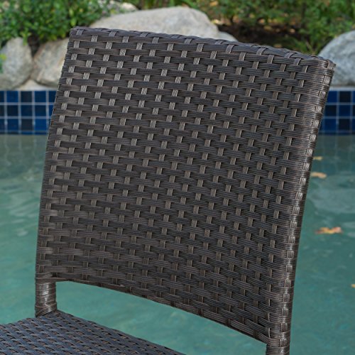 GDF Studio Sandy Point Patio Furniture ~ Wicker Outdoor Bar Stool (Set of 2)