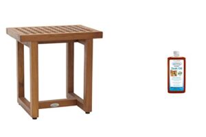 aquateak the original 18″ grate teak shower bench & aquateak premium teak oil