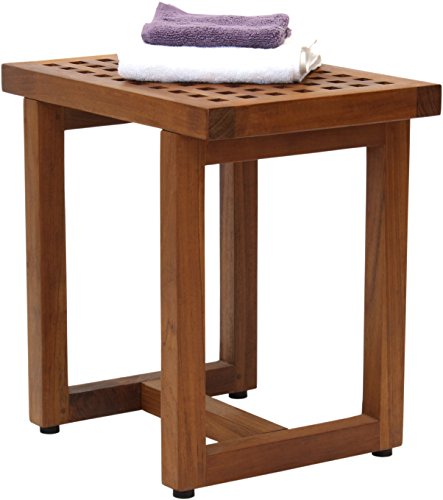 AquaTeak The Original 18" Grate Teak Shower Bench & AquaTeak Premium Teak Oil