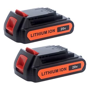 biswaye 2-pack 4.0ah 20v lithium battery lbxr20 compatible with black and decker 20v max battery lbxr2520 lbxr2020 lb2x3020 lbx20 lb2x4020 lbx4020 and lst522 lht2220 lst300 20v max tools