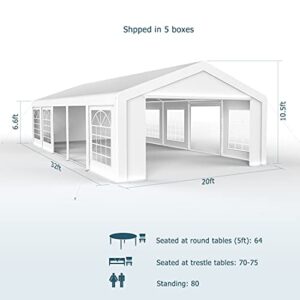 Quictent 20' X 32' /6M X 10M Galvanized Heavy Duty Party Tent Wedding Canopy Gazebo Carport Shelter with Carry Bags