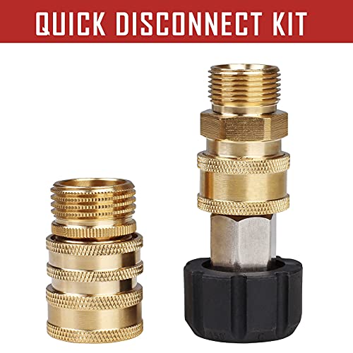 WOJET Pressure Washer Adapter Set, Quick Disconnect Kit, M22 Swivel to 3/8'' Quick Connect, 3/4" to Quick Release, M22 to M22 Convert