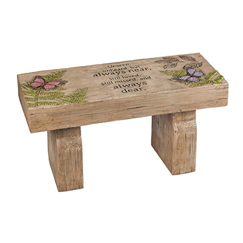 New Creative Those We Love Memorial Outdoor Garden Bench | Butterflies & Ferns | Furniture for Patio Porch Lawn Park Deck Gravesite | Loss of Loved One | Pet Dog Cat