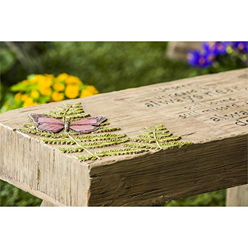 New Creative Those We Love Memorial Outdoor Garden Bench | Butterflies & Ferns | Furniture for Patio Porch Lawn Park Deck Gravesite | Loss of Loved One | Pet Dog Cat