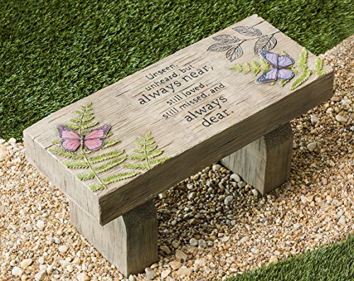 New Creative Those We Love Memorial Outdoor Garden Bench | Butterflies & Ferns | Furniture for Patio Porch Lawn Park Deck Gravesite | Loss of Loved One | Pet Dog Cat