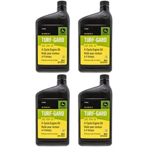 john deere turf-gard sae 10w-30 4-cycle engine oil ty22029 1 quart bottle 32oz oem 4 pack