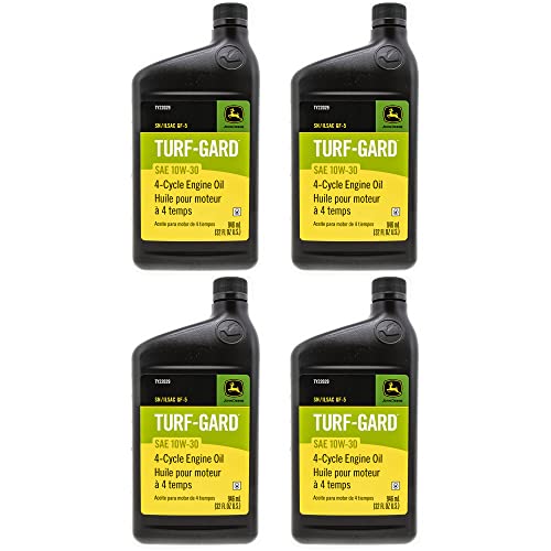 John Deere Turf-Gard SAE 10W-30 4-Cycle Engine Oil TY22029 1 Quart Bottle 32oz OEM 4 Pack