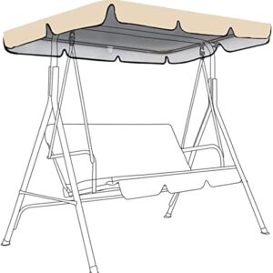 BTURYT Patio Swing Canopy,Waterproof Replacement Canopy Cover for 2/3 Seater Swing Chair,Swing Ceiling Replacement Cover for Outdoor Patio/Lawn/Garden Porch Swings(top Cover only)