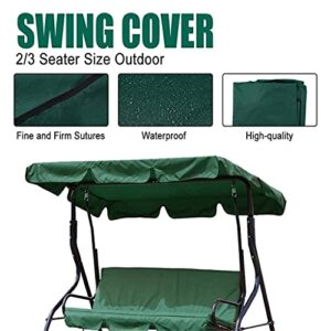 GLUTINOUS Outdoor Swing Canopy Replacement Waterproof Dustproof Porch Top Cover Seats Furniture for Home Garden Supplies Green