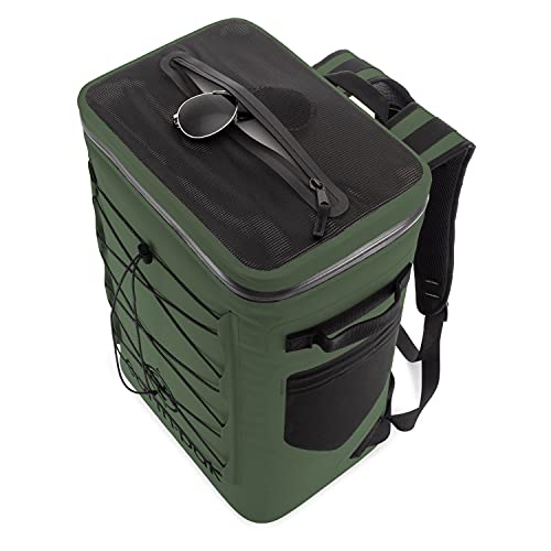 Insulated Backpack Cooler Holds 24 or 35 Cans for 72 Hours - Perfect Lunch or Drink Bag for Camping, Hiking, Beach, Kayaking, Sports or Fishing - 100% Waterproof Heavy Duty Construction by Earth Pak