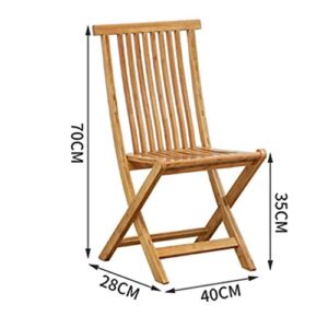 GFHLP Balcony Folding Chair Patio Teak Dining Table and Chairs Outdoor Garden Solid Wood Chair Nordic Balcony Folding Outdoor Leisure