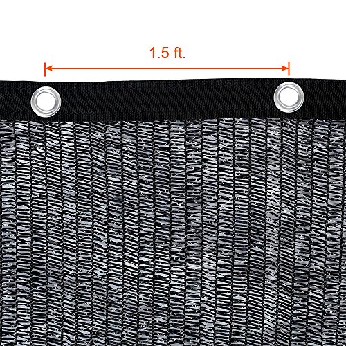 Agfabric 50% Sunblock 6.5’ X 20’ Shade Cloth with Grommets for Garden Patio, Black