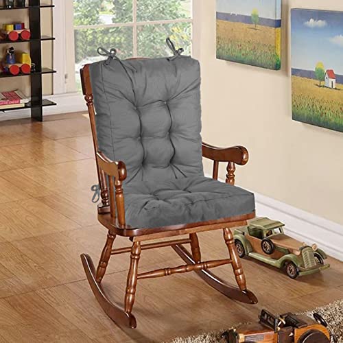 idee-home Rocking Chair Cushion Indoor, Tufted Memory Foam Glider Rocker Replacement Cushions Set, High Back Cushion with Ties, Seat Cushion with Anti-Slip Bottom, for Adirondack Chair Outdoor