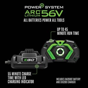 EGO Power+ ST1623T 16-Inch 56-Volt Lithium-Ion Cordless POWERLOAD™ with LINE IQ™ Telescopic Carbon Fiber Straight Shaft String Trimmer, 4.0Ah Battery and Charger Included