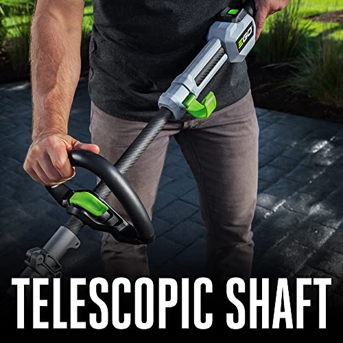 EGO Power+ ST1623T 16-Inch 56-Volt Lithium-Ion Cordless POWERLOAD™ with LINE IQ™ Telescopic Carbon Fiber Straight Shaft String Trimmer, 4.0Ah Battery and Charger Included