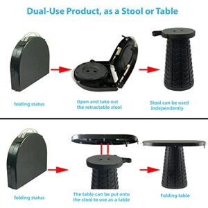 Outward Gear Collapsible Portable Table and Chairs for Travel Camping Cooking Small Folding Retractable Telescopic Table 2-in-1 Stool