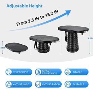 Outward Gear Collapsible Portable Table and Chairs for Travel Camping Cooking Small Folding Retractable Telescopic Table 2-in-1 Stool