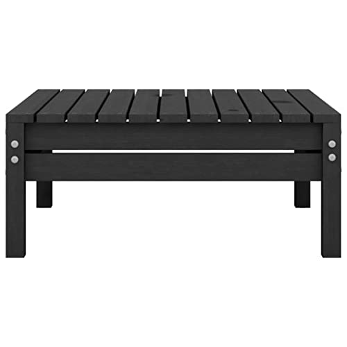 vidaXL Patio Footstool Black Solid Pinewood