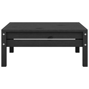 vidaXL Patio Footstool Black Solid Pinewood